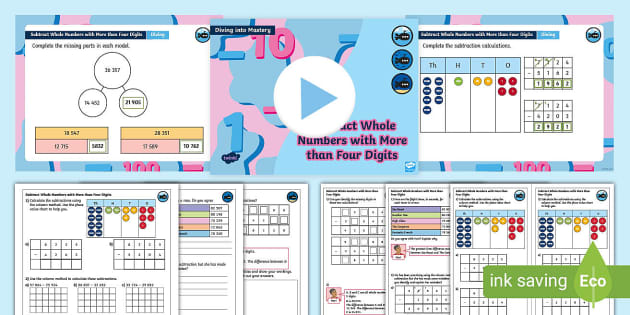 👉 Y5 DiM: Step 3 Subtract Whole Numbers with More than Four Digits