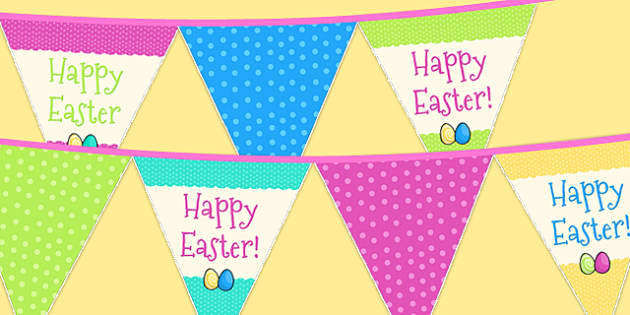 Easter Decorations - Easter Bunting (Teacher-Made) - Twinkl