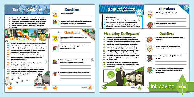 LKS2 60-Second Reads April Monthly Comprehension Pack
