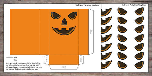 Trick Or Treat Halloween Paper Bag Template Twinkl Party
