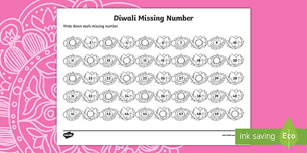 Diwali Missing Number Worksheet (teacher made) - Twinkl Diwali Missing Number Worksheet (teacher made) - Twinkl