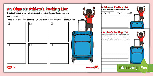 Olympic Games Athlete Packing List (teacher made) - Twinkl
