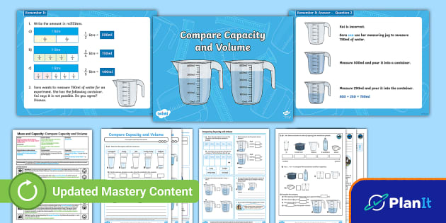 👉 Y3 Compare Capacity and Volume PlanIt Maths Lesson 10 👉 Y3 Compare Capacity and Volume PlanIt Maths Lesson 10