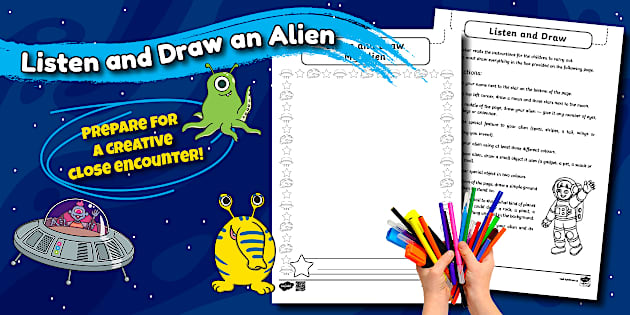 Foundation Phase Life Skills - Listen and Draw an Alien Worksheet (CAPS ...