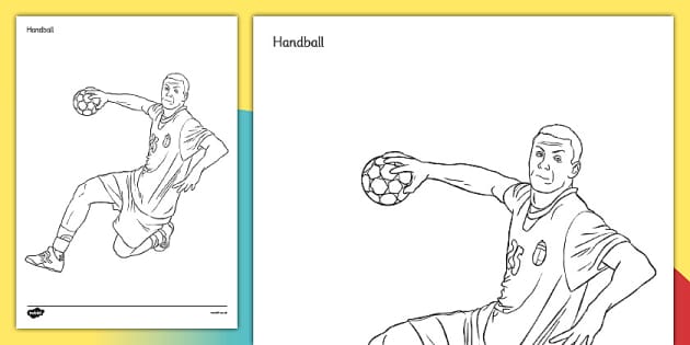 Handball Colouring Sheets (teacher made) - Twinkl