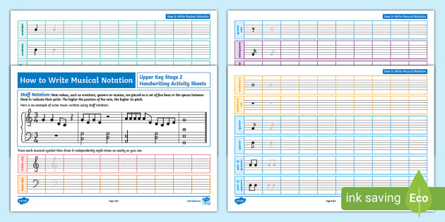👉 UKS2 How to Write Musical Notation Activity