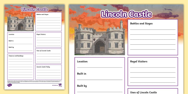 Lincoln Castle Fact File Template (Teacher-Made) - Twinkl