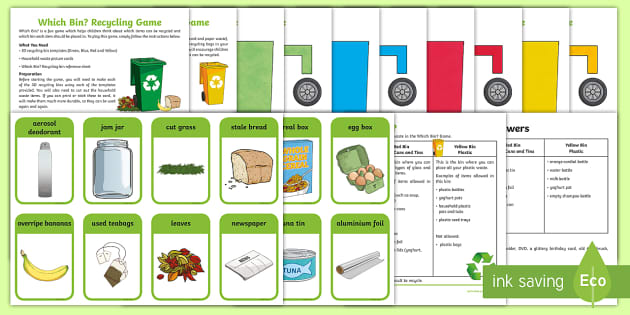 Which Bin? Recycling Game (teacher made)