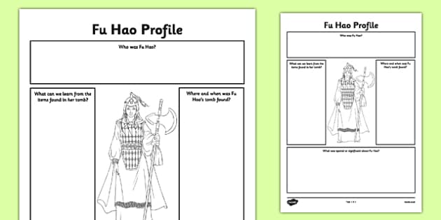 Fu Hao Profile Worksheet / Worksheet (teacher made) - Twinkl
