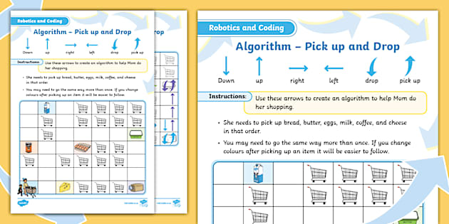 Robotics and Coding Pick up and Drop Shopping Algorithm Robotics and Coding Pick up and Drop Shopping Algorithm