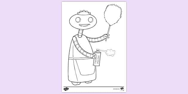 Zetty the Bedroom Tidy o Matic Colouring Sheet - Twinkl