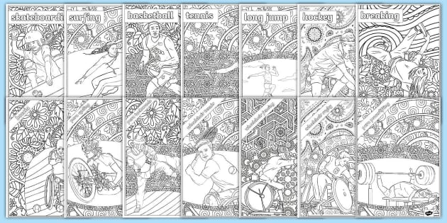 Summer Games and Para-Games Mindfulness Colouring - Twinkl