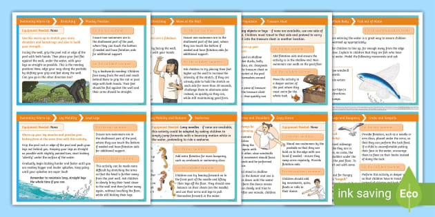 Swimming Warm-Ups Cards - PE - Twinkl Swim (teacher made)