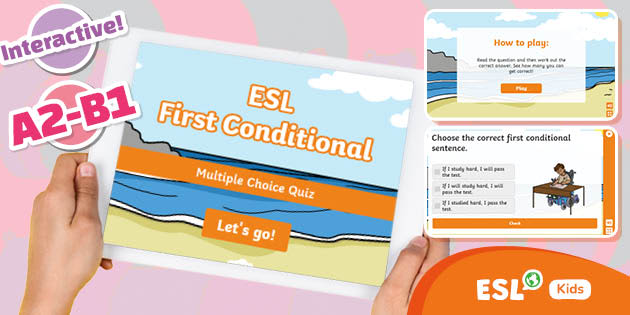 ESL First Conditional Interactive Multiple Choice Game [Kids, A2-B1]