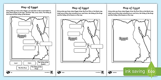 Map of Egypt: Labelling Worksheet