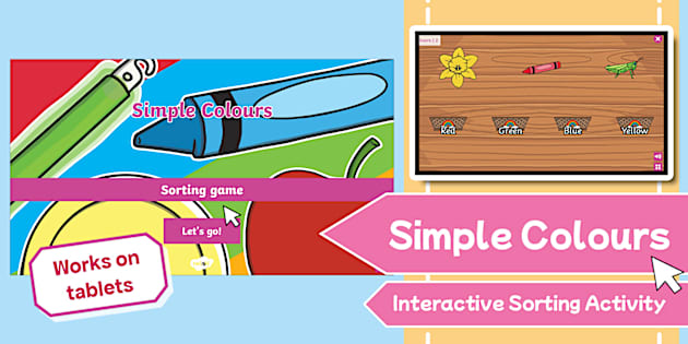 Simple Colours Interactive Sorting Activity