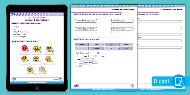 ELL Curriculum: Level 1, Lesson 1 Interactive Activity