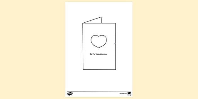 Valentine's Day Card Colouring Sheet | Colouring Sheets