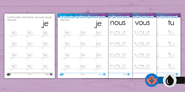 Tricky Words Letter Formation Worksheet French - Twinkl