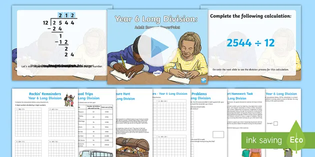 Year 6 Long Division Homework Tasks with Adult Support Activity Pack