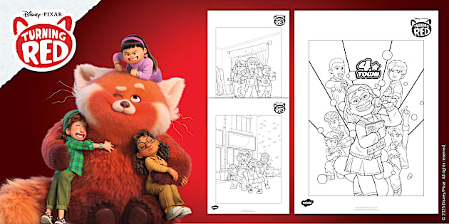 Turning Red: Mei and Friends Colouring Pages