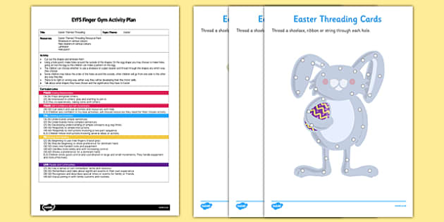 EYFS Easter Themed Threading Finger Gym Plan and Resource Pack
