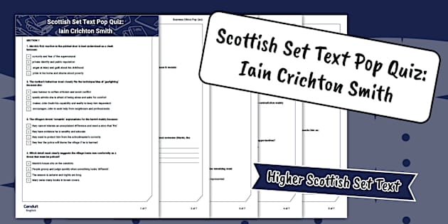 Scottish Set Text Pop Quiz: Iain Crichton Smith