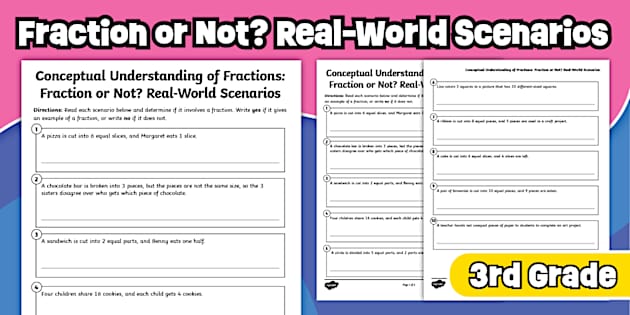 Fraction or Not? Real-World Scenarios Worksheet
