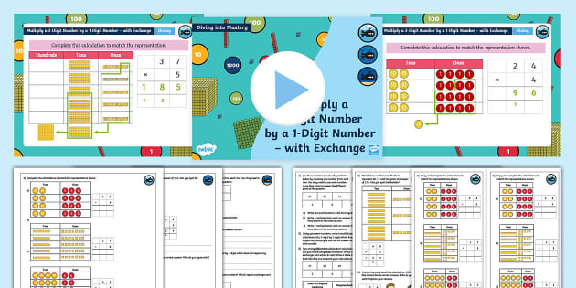 👉 Y3 Step 5 Multiply 2-Digit Number by 1 Digit – with Exchange
