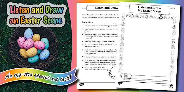 Listen and Draw an Easter Scene