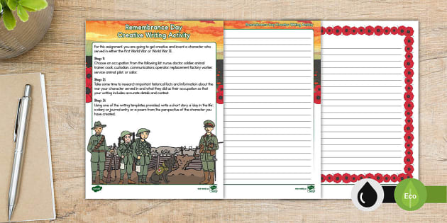 Remembrance Day in Canada: Inter. Creative Writing Activity