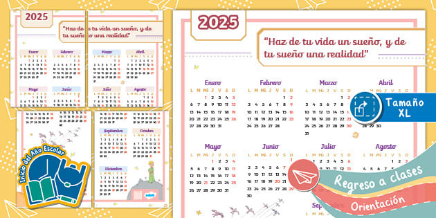 Calendario Anual | 2025 | El Principito | Chile - Twinkl