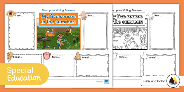 Descriptive Writing for Special Education: Summer - Twinkl