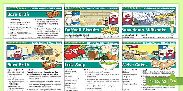 St David’s Day Food Ideas - Recipe Cards for Children/Adults