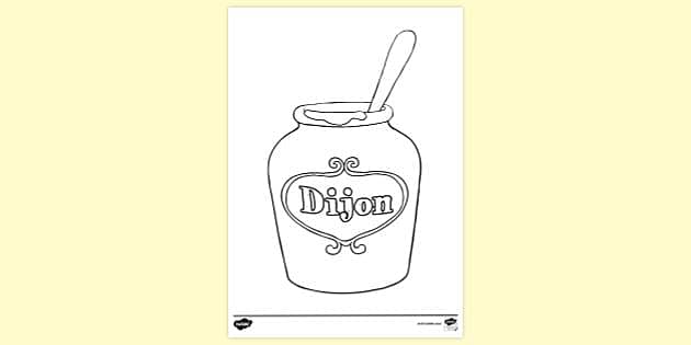 Mustard Pot Colouring Sheet
