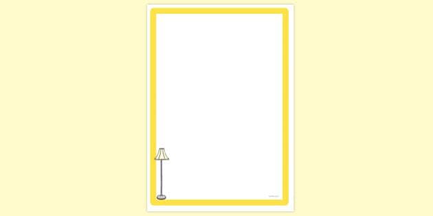 Simple Blank Floor Lamp Page Border | Page Borders | Twinkl