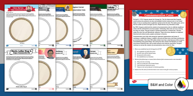 Commemorative Coin Research and Design Pack 6th-8th Grade