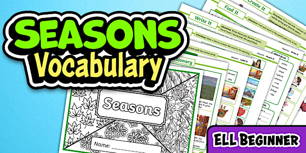 Seasons Vocabulary Workbook for ELL Newcomers (Teacher-Made)