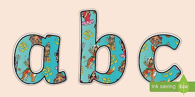 Hindu Dharma Lowercase Display Lettering (teacher made)