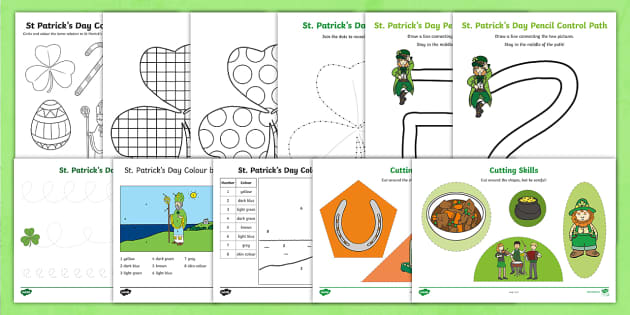 St Patrick's Day Pencil Control Activity Pack (teacher made)