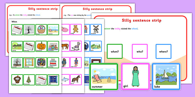 Who Where When Silly Sentences - ESL Question Word Games