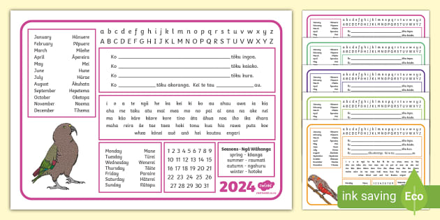 New Zealand Desk Mat - Te Reo Māori/English (teacher made)