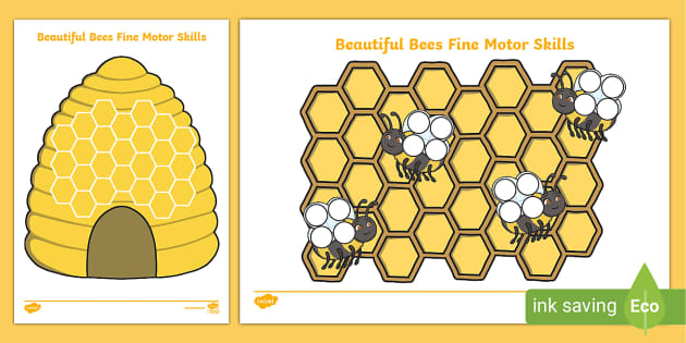 Beautiful Bees Button Placing Fine Motor Skills