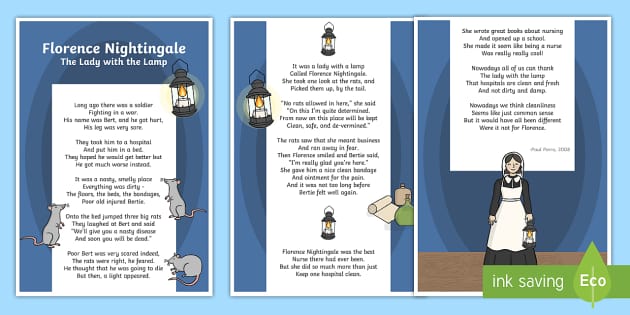 Florence Nightingale Poem Display Poster - florence nightingale, florence