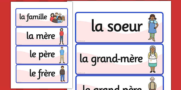 FREE! - French Family Members Vocabulary Cards