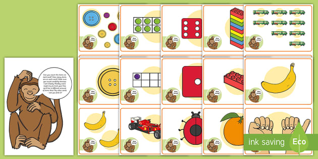 Cheeky Monkey Numbers 1 to 10 Counting Cards Activity Pack