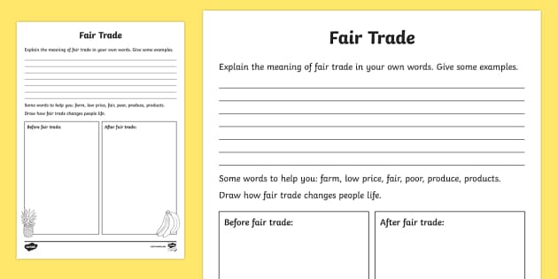 Fairtrade Worksheet / Worksheet