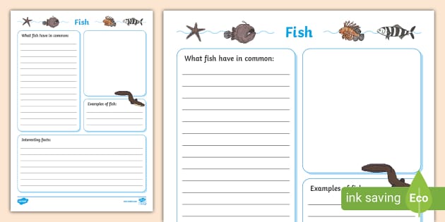 Fish Fact File Template (creat de profesori) - Twinkl