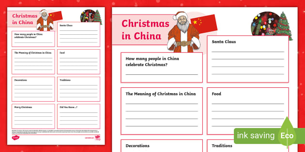 Christmas in China Fact File Template (teacher made)
