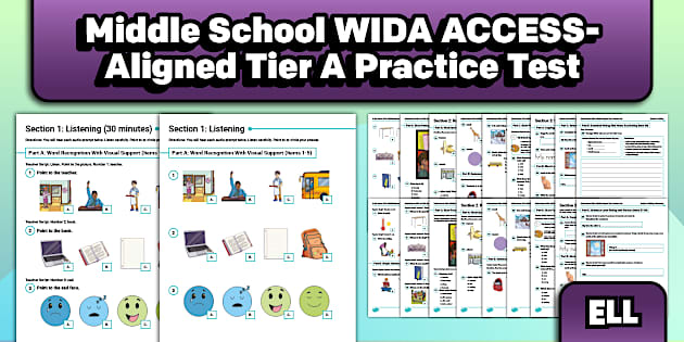Middle School WIDA ACCESS-Aligned Tier A Practice Test | Listening ...